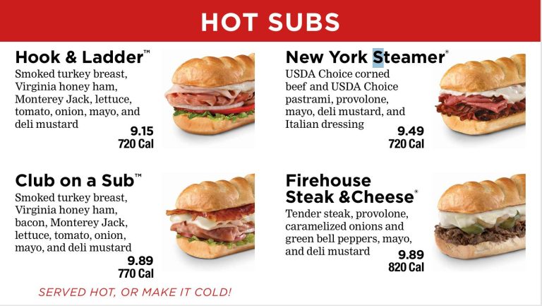 Firehouse Subs Menu With Prices and Pictures 2024 - Cheezious Menu