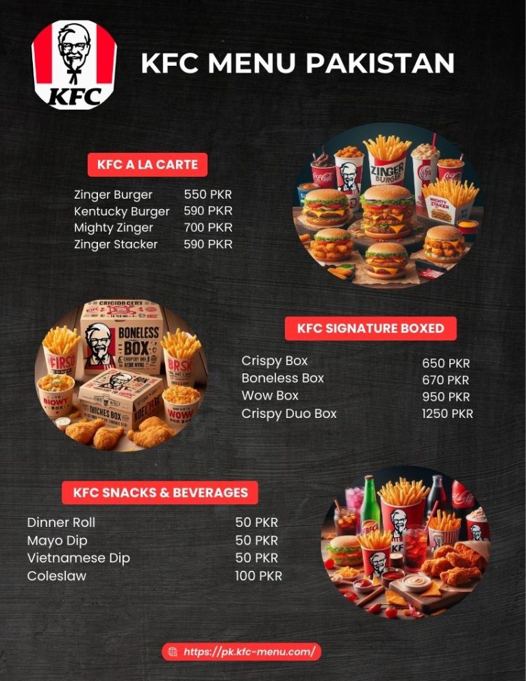 KFC Menu Pakistan With Prices 2024