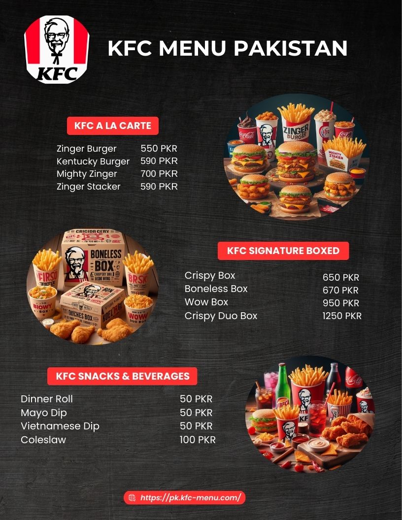 KFC Menu Pakistan With Prices 2024